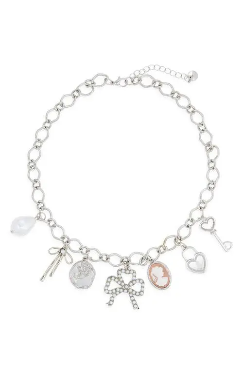 Bp. Bow Charm Chain Necklace - Rhodium