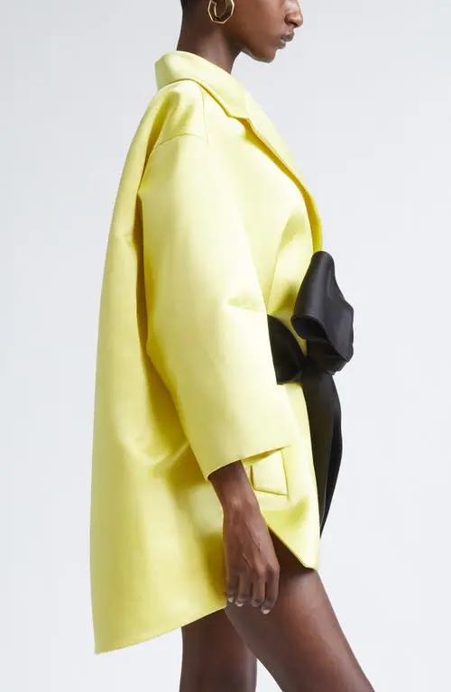 Givenchy Belted Duchesse Satin Cocoon Wrap Coat