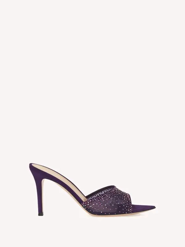 GIANVITO ROSSI Rania Mule 85 - Purple - Silk Organza