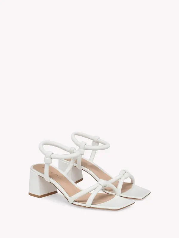 GIANVITO ROSSI Juno 55 Squared-toe Sandals - White - Nappa
