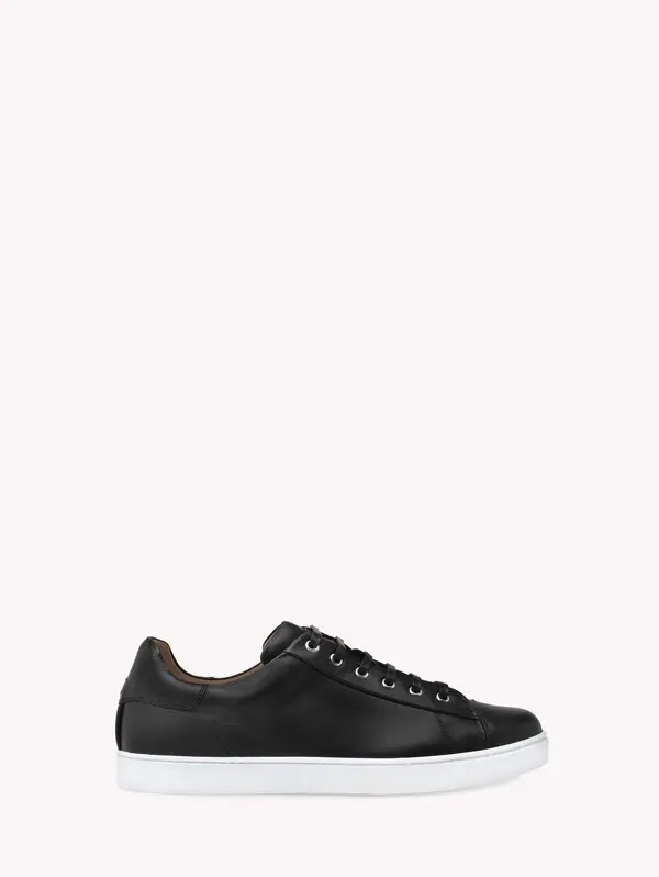 GIANVITO ROSSI Low Top Leather Sneakers - Black - Calf
