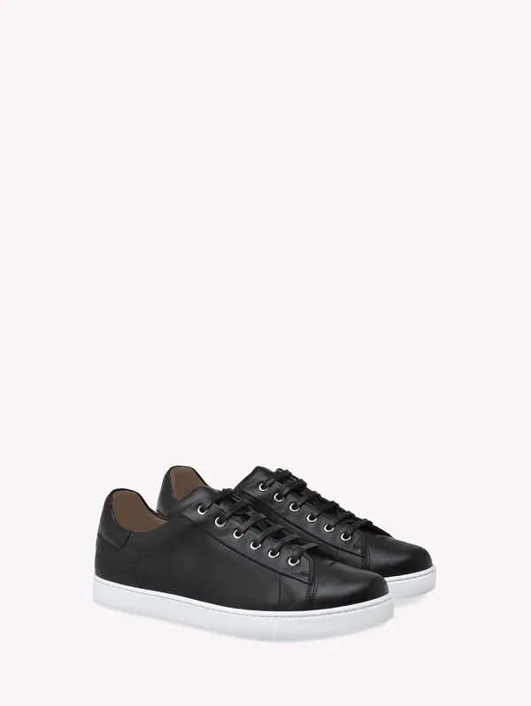 GIANVITO ROSSI Low Top Leather Sneakers - Black - Calf