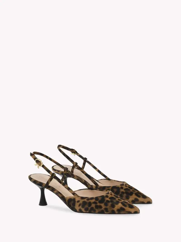 GIANVITO ROSSI Ascent 55 Slingbacks - Leopard Print - Suede