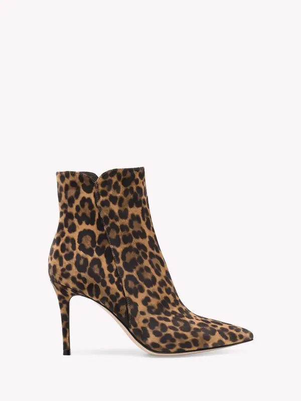 GIANVITO ROSSI Levy 85 Ankle Boots - Leopard Print - Suede