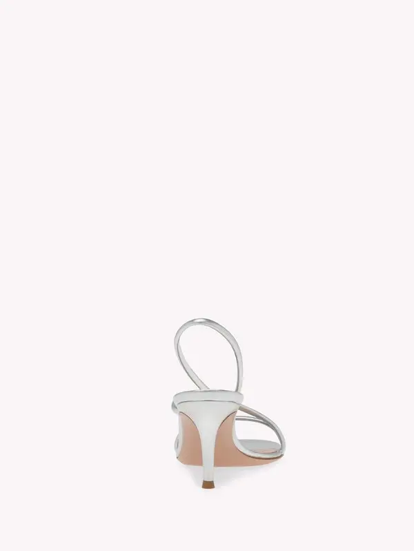 GIANVITO ROSSI Ellis Round Toe Sandals - Silver - Metallic Nappa