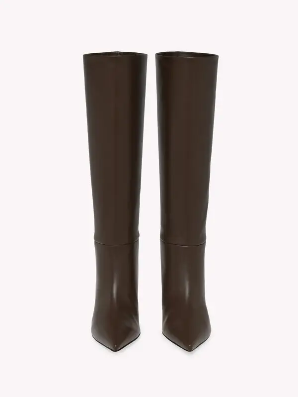 GIANVITO ROSSI Joyce Leather Knee High Boots - Brown - Calf
