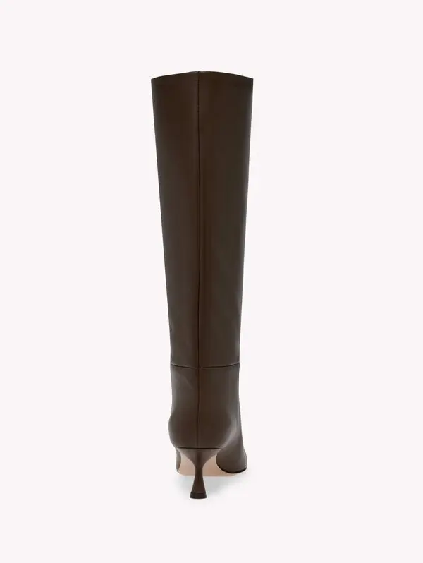GIANVITO ROSSI Joyce Leather Knee High Boots - Brown - Calf
