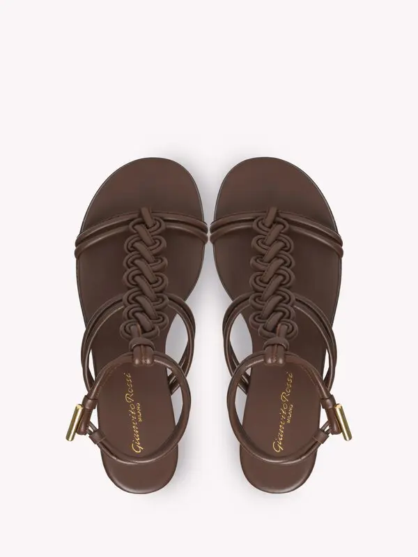GIANVITO ROSSI Capua Gladiator Sandals - Brown - Nappa