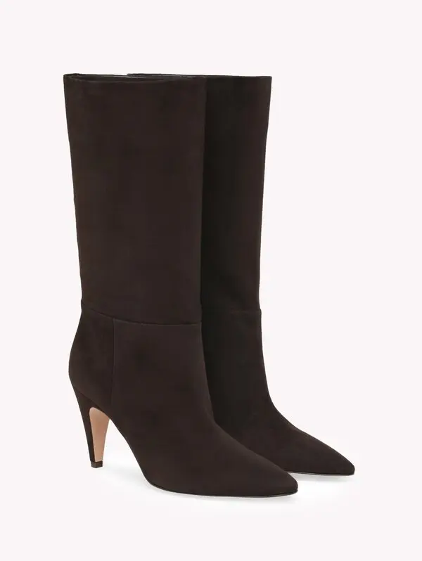 GIANVITO ROSSI Elise Suede Booties - Brown