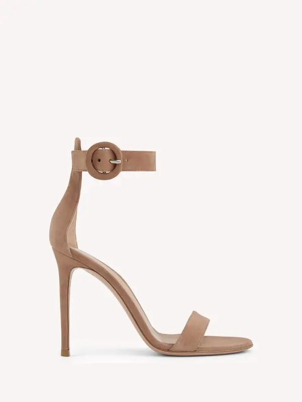 GIANVITO ROSSI Portofino 105 Sandal - Pink - Suede