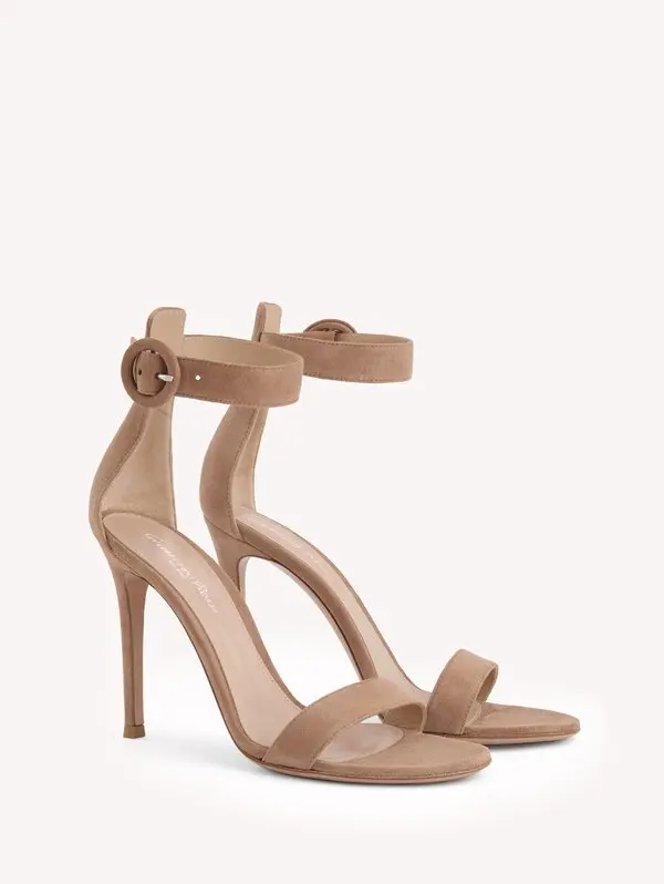 GIANVITO ROSSI Portofino 105 Sandal - Pink - Suede