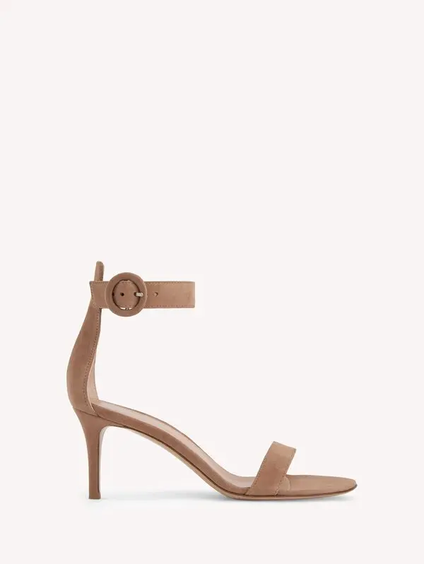 GIANVITO ROSSI Portofino 70 Sandal - Pink - Suede