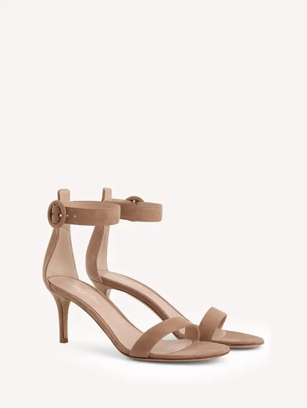 GIANVITO ROSSI Portofino 70 Sandal - Pink - Suede