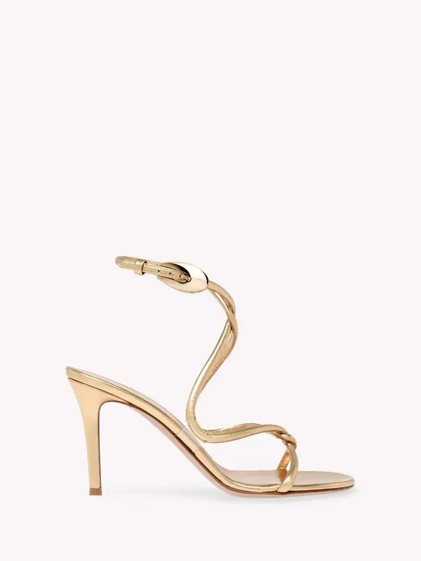 GIANVITO ROSSI Jungle Mamba 85 Sandals - Gold - Metallic Nappa
