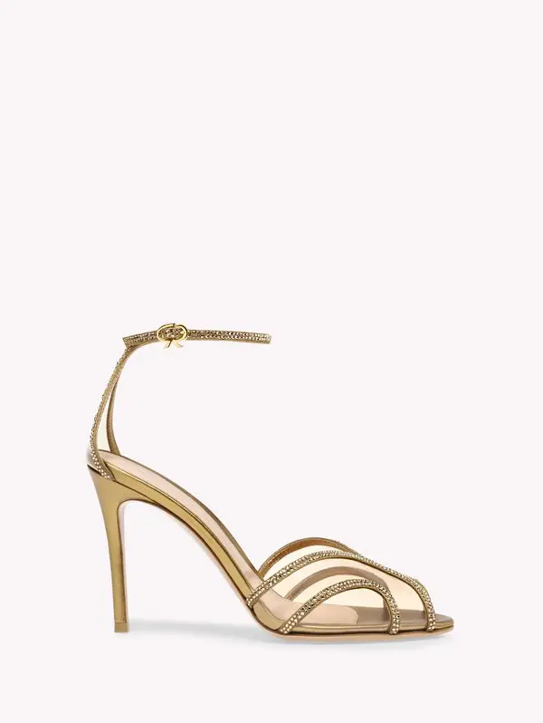 GIANVITO ROSSI Isabel Crystal-embellished Stiletto Sandals - Gold - Tpu