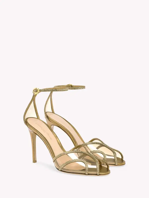 GIANVITO ROSSI Isabel Crystal-embellished Stiletto Sandals - Gold - Tpu