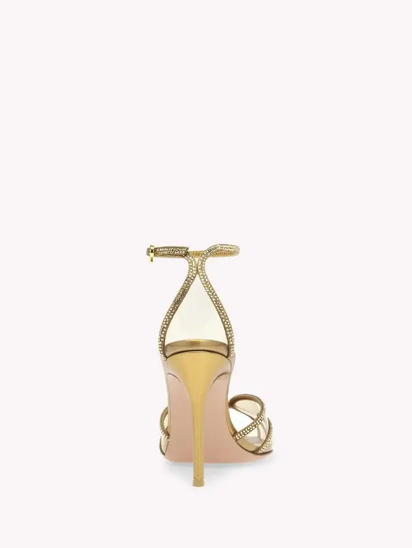 GIANVITO ROSSI Isabel Crystal-embellished Stiletto Sandals - Gold - Tpu