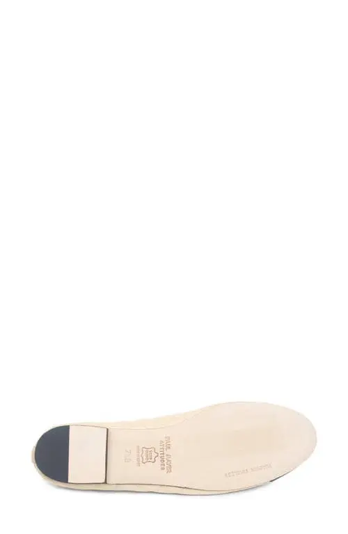 PAUL MAYER ATTITUDES Cap Toe Ballet Flat - Beige/black Patent