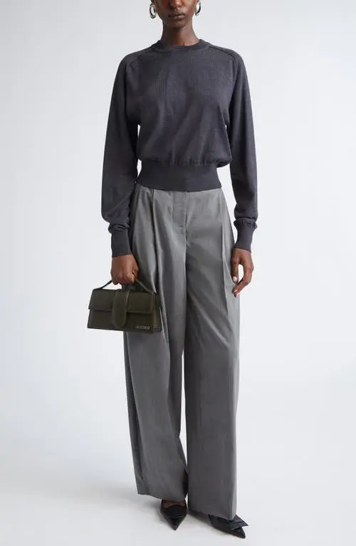 Jacquemus Le Pantalon D'homme Pleated Wide Leg Pants - Grey