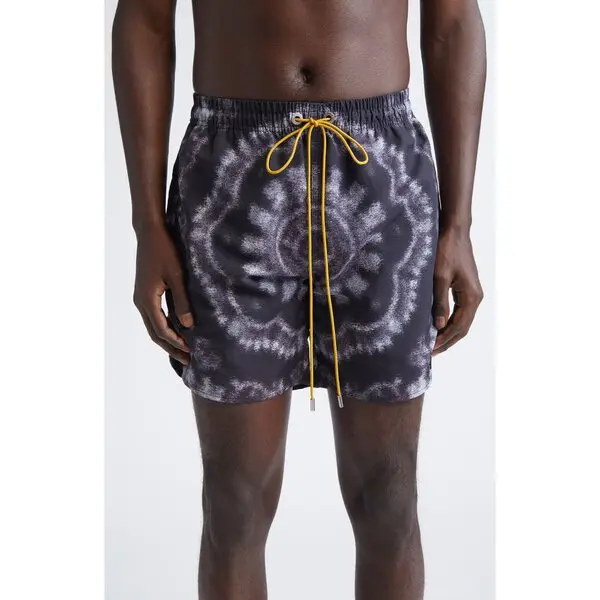 Rhude Motion Bandana Swim Trunks - Black/white