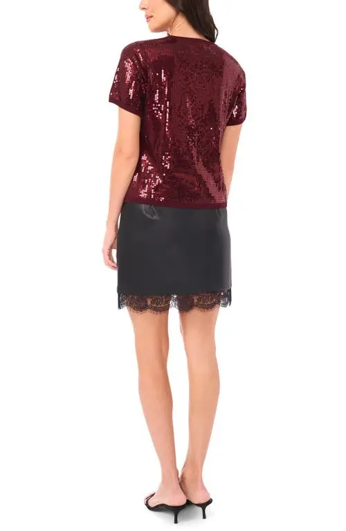 Vince Camuto Sequin Short Sleeve Top