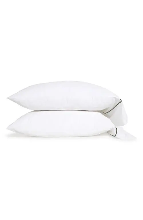 POM POM AT HOME Sheena Set Of 2 Sateen Pillowcases - White/moss