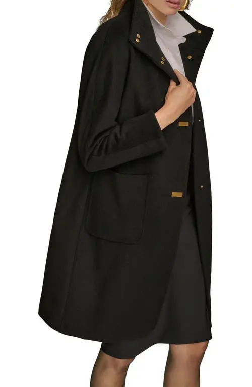 Donna Karan New York Convertible Collar Wool-blend Coat