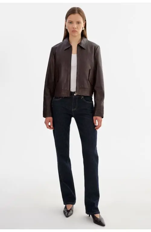 LAMARQUE Tess | Leather Jacket - Dark Brown