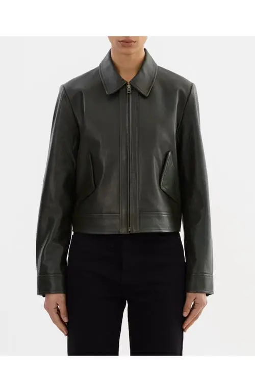 LAMARQUE Tess Leather Jacket - Dark Olive