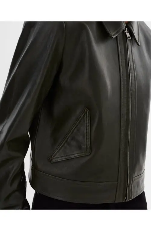 LAMARQUE Tess Leather Jacket - Dark Olive