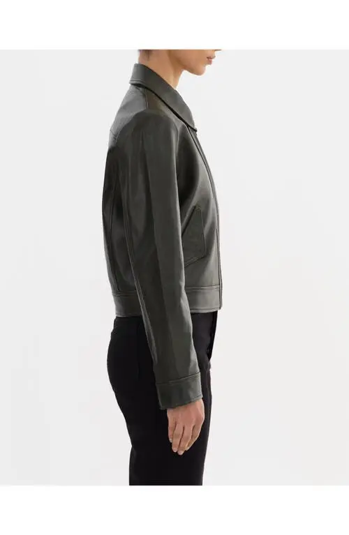 LAMARQUE Tess Leather Jacket - Dark Olive