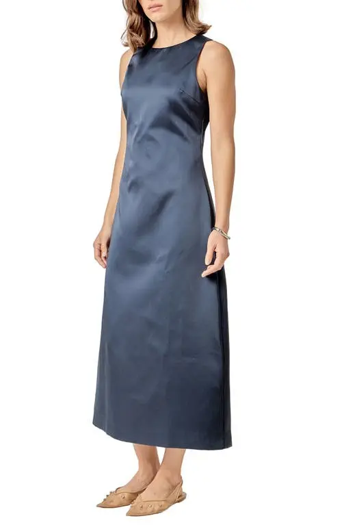 English Factory Sleeveless Satin Midi Dress