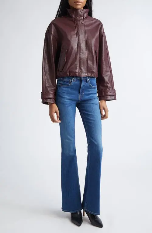 Veronica Beard Bateman Leather Jacket - Raisin