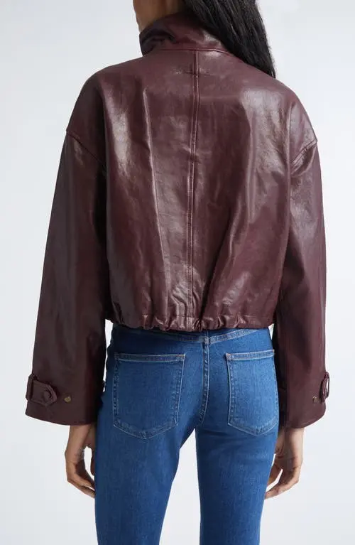 Veronica Beard Bateman Leather Jacket - Raisin