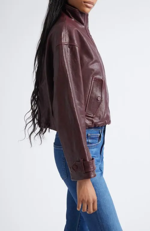 Veronica Beard Bateman Leather Jacket - Raisin