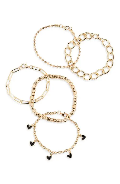 Bp. Set Of Five Chain Bracelets - Gold