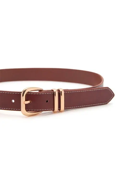 Mango Metal Buckle Belt - Brown