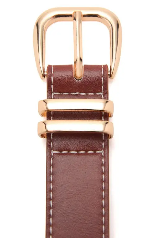 Mango Metal Buckle Belt - Brown