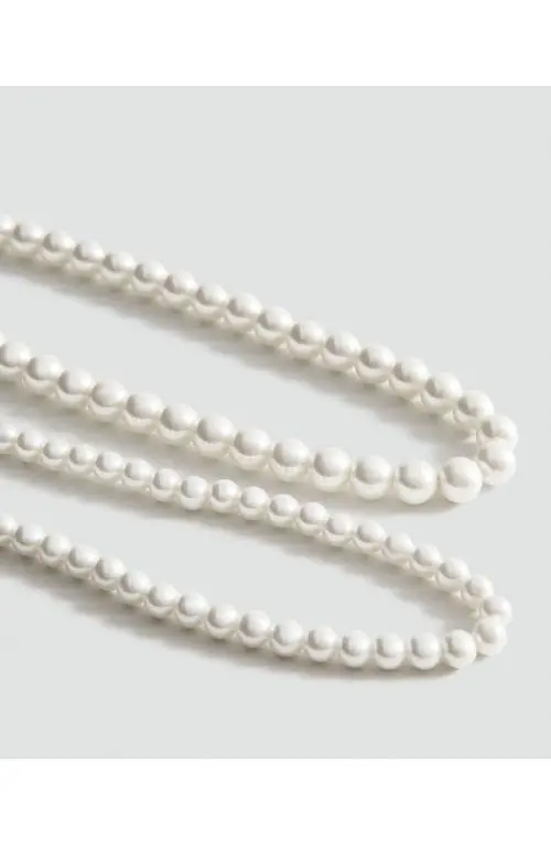 Mango Faux Pearl Double Strand Necklace