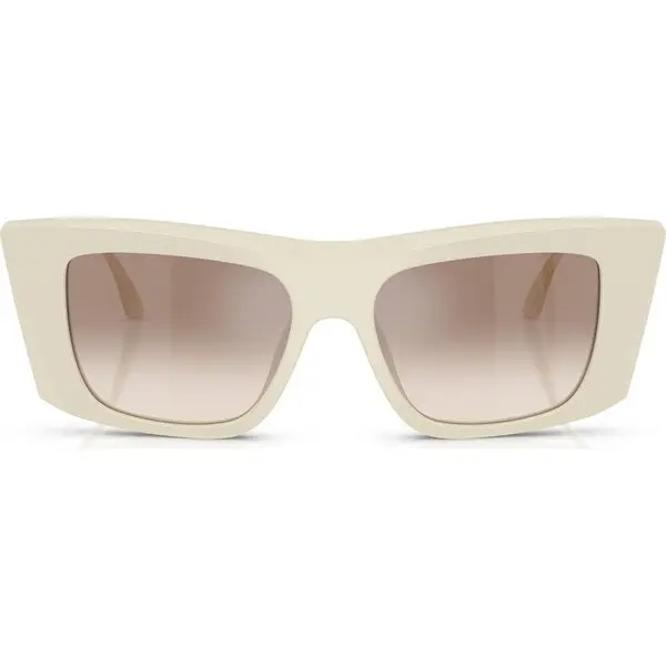 Dolce & Gabbana 51mm Cat Eye Sunglasses - Cream/clear Brown Silver