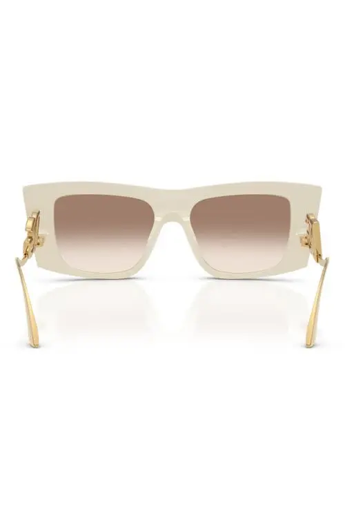 Dolce & Gabbana 51mm Cat Eye Sunglasses - Cream/clear Brown Silver