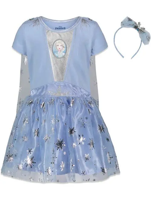 Disney Frozen Cosplay Dress And Headband Set - Queen Elsa Blue