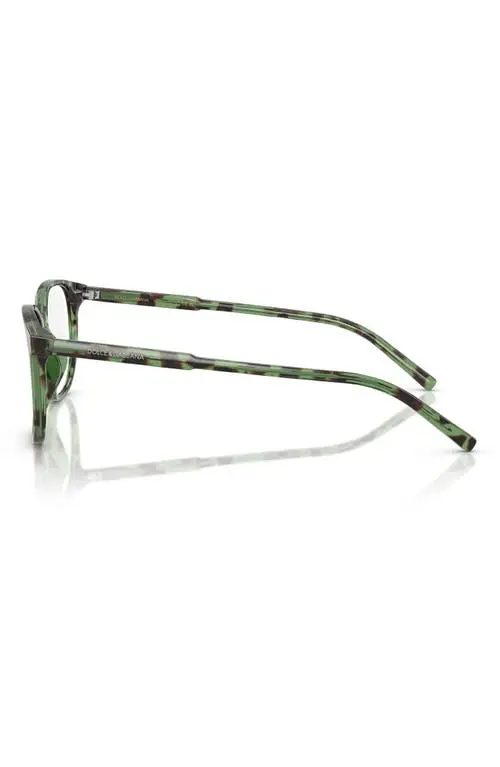 Dolce & Gabbana 51mm Pillow Optical Glasses - Havana Green/demo Lens