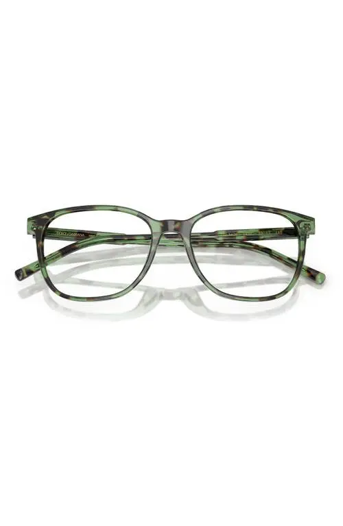Dolce & Gabbana 51mm Pillow Optical Glasses - Havana Green/demo Lens