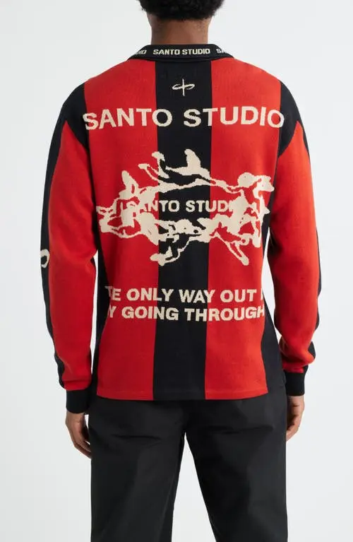 SANTO STUDIO X Miguel Harichi Stripe Johnny Collar Sweater