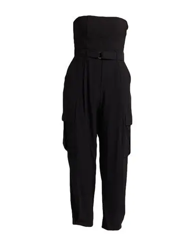 Dixie Strapless Shirred Jumpsuit - Black