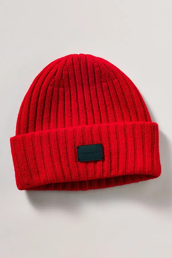 Varley Elva Ribbed Beanie - Red Dahila