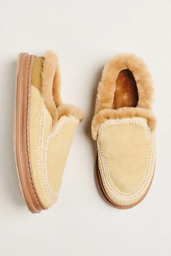 LAIDBACK LONDON Suede Slippers - Buttermilk Suede Nautral