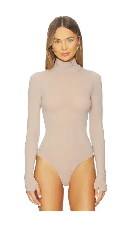 Commando Ballet Turtleneck Bodysuit With Thumbholes - Cameo
