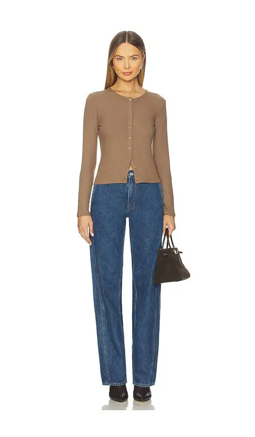 LESET Lauren Classic Cardigan - Walnut